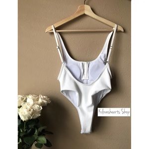 Swim | Button Up Off White One Piece High Rise Monokini | Poshmark